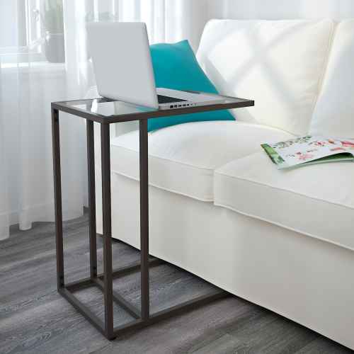 IKEA VITTSJO Laptop Stand Glass Black Brown Livingroom Urban Sales